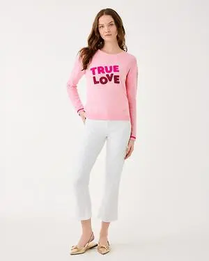 Lilly Pulitzer® Crewneck Pippy Sweater - Heathered Conch Shell Pink True Love Boucle