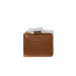Miu Miu Small Nappa Leather Wallet - Oak