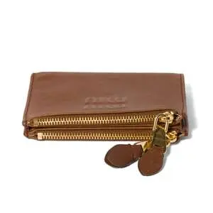 Miu Miu Small Nappa Leather Wallet - Oak