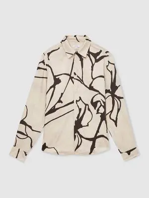 REISS Suarez Abstract Painted Print Shirt