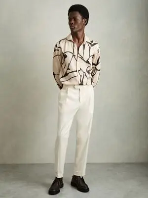 REISS Suarez Abstract Painted Print Shirt