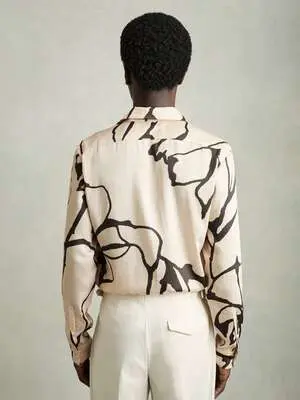 REISS Suarez Abstract Painted Print Shirt
