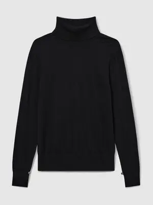 REISS Macy Merino Wool Roll Neck Jumper