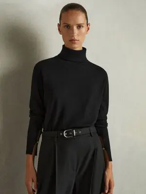 REISS Macy Merino Wool Roll Neck Jumper