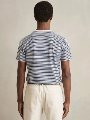 REISS Bay Mercerised-cotton Stripe T-shirt
