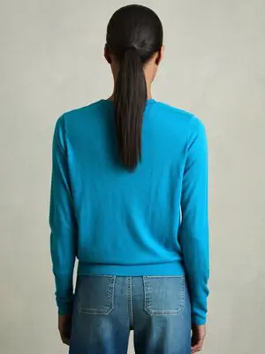 REISS Fine-knit Crew-neck Jumper With Cashmere