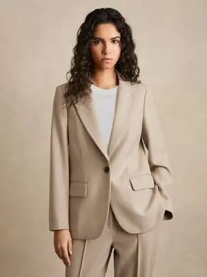 REISS Brittany Single-breasted Textured Suit Jacket