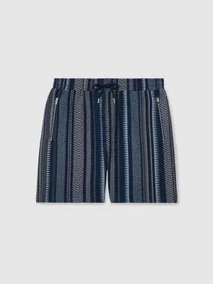 REISS River Aztec-stripe Drawstring Shorts