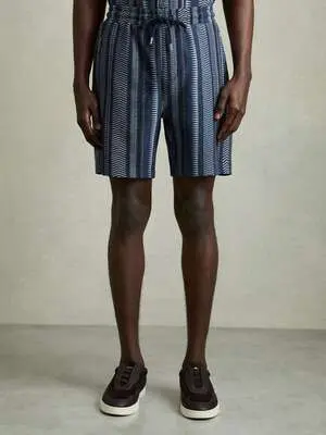 REISS River Aztec-stripe Drawstring Shorts