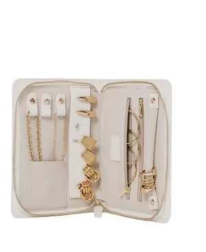 AUGUSTNOA Travel Jewelry Organizer - White