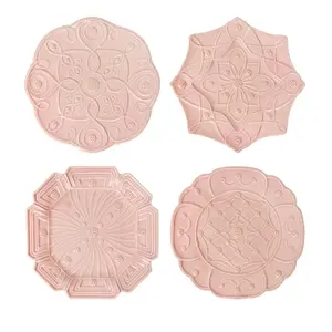 JULISKA Jardins Du Monde Dessert/salad Plate, Set Of 4 - Pink Multi