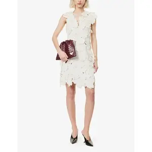 Bottega Veneta Flower-embroidered Sleeveless Silk-blend Mini Dress