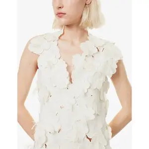 Bottega Veneta Flower-embroidered Sleeveless Silk-blend Mini Dress
