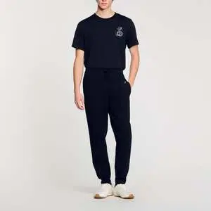 Sandro Joggers With Snake Detail - Black
