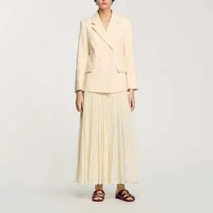 Sandro Double-breasted Suit Jacket - Ecru
