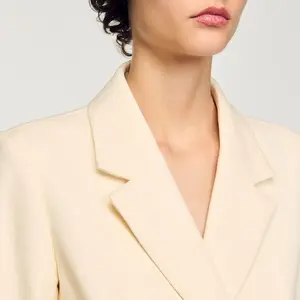 Sandro Double-breasted Suit Jacket - Ecru