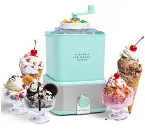 NOSTALGIA Electric Ice Cream Maker With Candy C Rusher - One-color