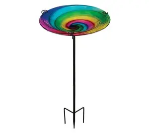 REGAL ART & GIFT Birdbath/feeder Stake Rainbo W