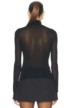 EAVES Alexander Sheer Turtleneck Sweater - Black
