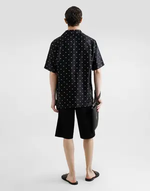 Dolce & Gabbana Silk Shirt With Polka-dot And Logo - Print