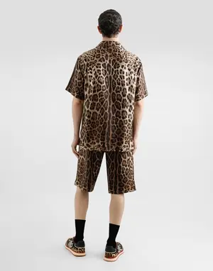 Dolce & Gabbana Leopard Silk Twill Shorts