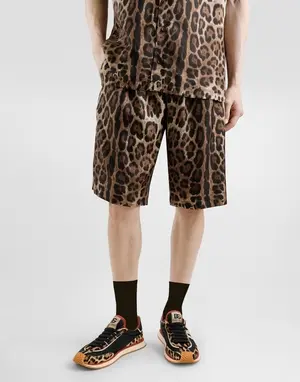 Dolce & Gabbana Leopard Silk Twill Shorts