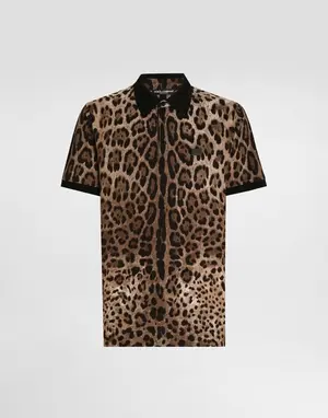 Dolce & Gabbana Cotton Polo-shirt With Leopard