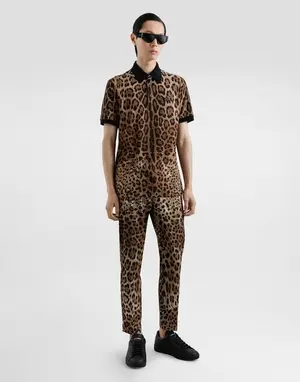 Dolce & Gabbana Cotton Polo-shirt With Leopard