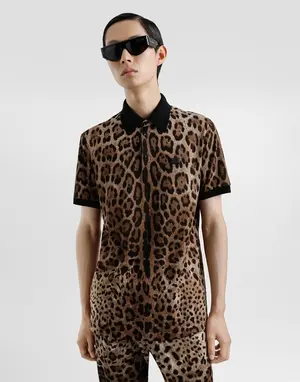 Dolce & Gabbana Cotton Polo-shirt With Leopard
