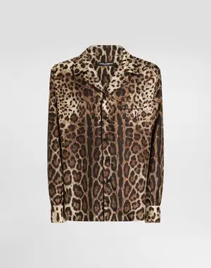Dolce & Gabbana Silk Vanity Shirt With Leopard
