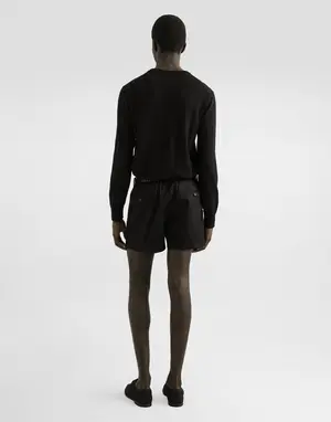 Dolce & Gabbana Cotton Round-neck Sweater With Logo Tag - Black