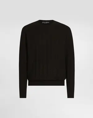 Dolce & Gabbana Silk Sweater With Dg Logo Embroidery - Black