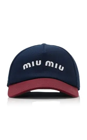 Miu Miu Cotton Drill Baseball Cap Navy