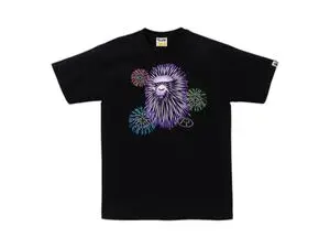 A BATHING APE Ape Head Firework Ii Tee Shirt - Black
