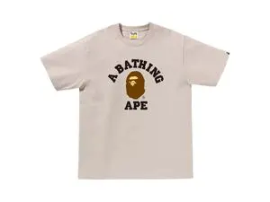 A BATHING APE College Tee Shirt - Beige