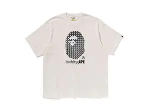 BAPE Sta Houndstooth Bathing Ape Relaxed Fit Tee Shirt Ivory