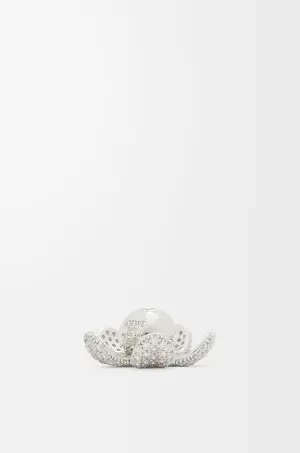 Loewe Flower Hat Pendant - Silver/white