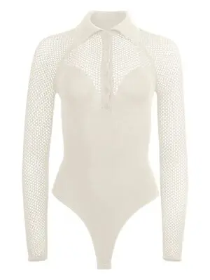 FLEUR DU MAL Mesh Bodysuit - White