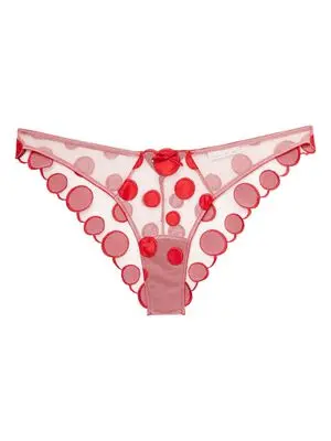 Fleur Du Mal Polka-dot Briefs - Red