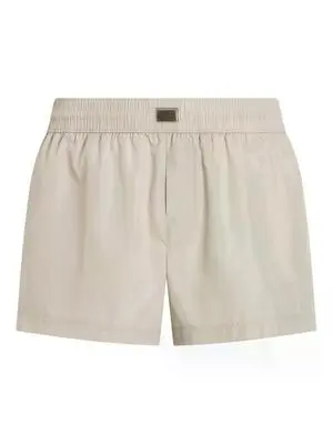 Dolce & Gabbana Logo-plaque Swim Shorts - Neutrals