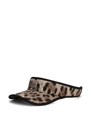 Dolce & Gabbana Leopard Printed Visor - Brown
