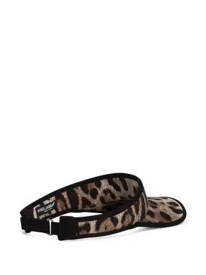 Dolce & Gabbana Leopard Printed Visor - Brown