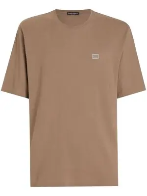 Dolce & Gabbana Logo-plaque T-shirt Brown