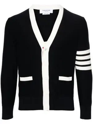 Thom Browne V-neck Cotton Cardigan - Blue