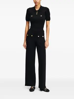 Karl Lagerfeld Logo-engraved Button Trousers
