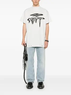 Balenciaga 3b Liquified Oversize T-shirt - Grey