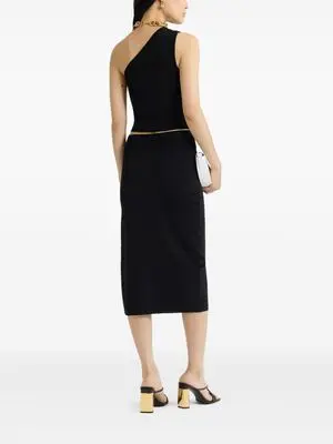 PATOU Decorative-zip Midi Skirt - Black