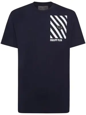 Philipp Plein Stripe-print T-shirt - Blue