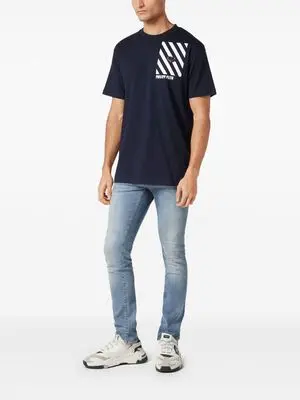 Philipp Plein Stripe-print T-shirt - Blue