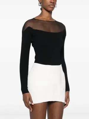 MUGLER Sheer-paneled Bodysuit